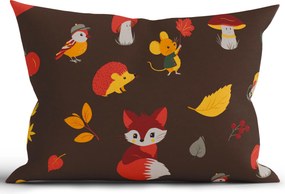 MK Lůžkoviny Bavlněný povlak na polštář Renforcé 50 x 70 cm - Podzimní les tmavě hnědé