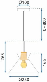 Toolight, závěsné svítidlo 1xE27 APP1183-1CP B, OSW-14026