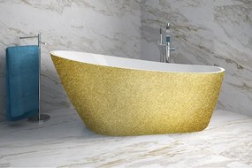 Besco Melody vana volně stojící 150 x 80 cm  sifon černá barva zlatá VANMELODY150BG1 Koupelny Bernold