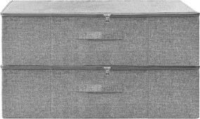 Úložné boxy 2 ks textil 70 x 40 x 18 cm šedé 332906