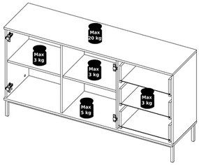 Komoda PULLA  K2D3SZ granát PL 01 GNT