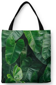 Nákupní taška Tváře zeleně - rostlinná kompozice s bohatým detailem Filodendron