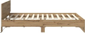 Rám postele s čelo Artisanový dub 135 x 190 cm Kompozitní dřevo 3403575