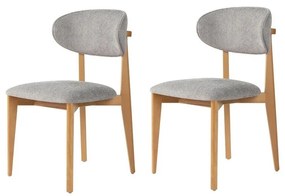 Sada jídelních židlí Lionte Grey and Light Oak, 2 ks