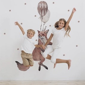 Gario Dětská nálepka na zeď Party animals - liška a balóny