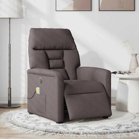 Elektrické masážní polohovací křeslo tmavě hnědé textil 3303027