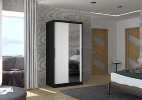 ADRK Furniture Posuvná skříň se zrcadlem BAROS 100 ADRK-SW-BAR-BW-100