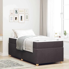 Rám postele s matrací Tmavě hnědá 80 x 200 cm textil 3399317