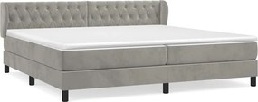Box spring postel s matrací světle šedá 200x200 cm samet 3127691