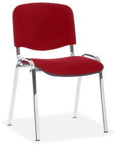 Konferenční židle Viva, chromované nohy, červená
