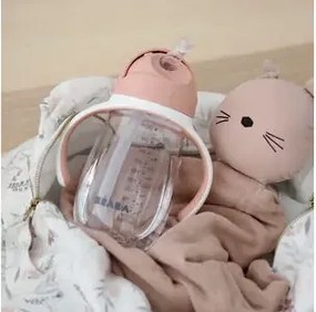 Beaba Hrnek s brčkem 300ml Old Pink