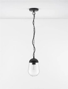 NV 9060197 Venkovní závěsné svítidlo OMIKA tmavě šedý hliník a čiré sklo E27 1x12W 110-240V bez žárovky IP54 - NOVA LUCE