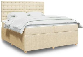 Box spring postel s matrací krémová 200x200 cm textil 3292182