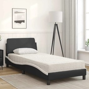 Postel s matrací Dover černá a bílá 80 x 200 cm umělá kůže 3208302