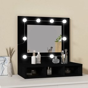 Petromila Zrcadlová skříňka s LED černá 60 x 31,5 x 62 cm
