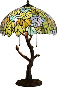 Zelená stolní lampa Tiffany Giallo - Ø 40*60 cm / E27/max 2*60W