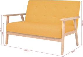 Dvoumístná sedačka, textil, žlutá 244658
