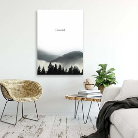 Obraz na plátně Forest Mountain Black White - 40x60 cm
