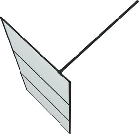 Sprchová zástěna walk-in černá 90 x 195 cm mléčné ESG sklo 152111