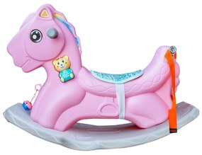 Aga4Kids Plastový houpací koník 2v1 DS3802 Růžový