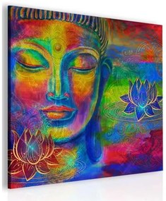 Malvis ® Abstraktní obraz barevný Buddha Velikost (šířka x výška): 100x100 cm