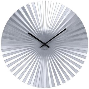 Time for home Stříbrné kulaté nástěnné hodiny Trivet 40 cm
