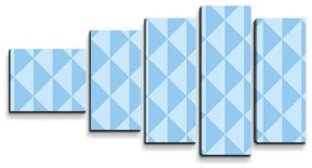 Sablio Obraz - 5-dílný Modré obrácené pyramidy - 100x60 cm