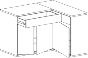 Casarredo - Komfort nábytek Komoda rohová PILETAS M-15 dub hickory pravá