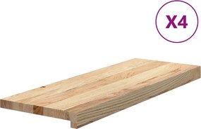Nášlapy na schody 4 ks neošetřené 70x30x2 cm masivní dub 3282899