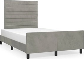 Rám postele bez matrací světle šedá 120x190 cm samet 3270584