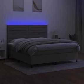 Box spring postel s matrací a LED taupe 180x200 cm textil 3134977