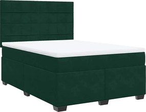 Box spring postel s matrací tmavě zelená 160x200 cm samet 3290957