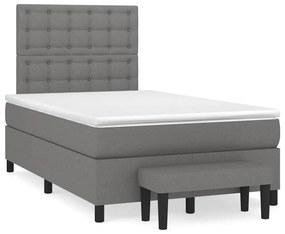 Box spring postel s matrací tmavě šedá 120x190 cm textil 3270384
