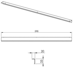 Elita Look, rukojeť pro skříňku 60 cm 1 ks, černá matná, ELT-167515