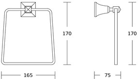 Mexen příslušenství, Dalia držák na ručníky, zlatá, 7017332-50