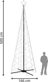 LED světelná dekorace Vánoční stromeček 840 LED, teplá bílá+bílý záblesk