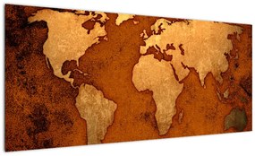 Obraz - mapa světa (100x40cm)