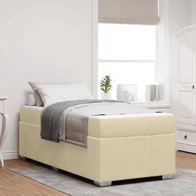 Rám postele s matrací Krémová 80 x 200 cm textil 3398249