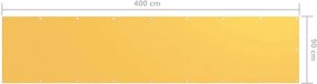 Balkónová zástěna žlutá 90 x 400 cm oxfordská látka 135025