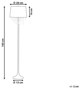 Kovová stojací lampa 165 cm bílá EVANS Beliani