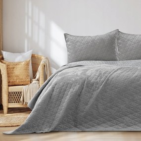 Ameliahome Laila Přehoz Hladký Styl Glamour Materiál Přední Část -240x260- Šedá