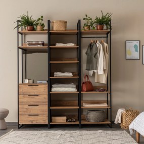 Kalune design Otevřená šatní skříň s šuplíky DYNAMIC 225x192 cm