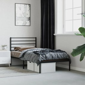 vidaXL Kovový rám postele s čelem 80 x 200 cm [352359] Barva: Černá