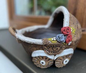 Keramika Javorník Květináč - kočárek