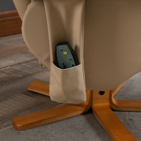 HOMCOM polohovací masážní křeslo s podnožkou úložný prostor polohovací funkce TV křeslo s masážní funkcí TV křeslo 145° náklon polyester krémová bílá…