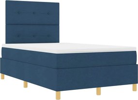 Postel s boxspringem s čelo Modrá 120 x 190 cm textil 3339608