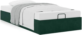Osmanský rám postele bez matrace tmavě zelené 100x200 cm samet 3310946