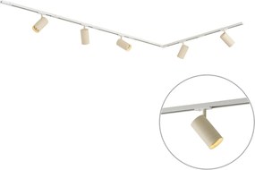 Moderní kolejnicový systém s 5 bodovými světly bílý s béžovou 1-fázový GU10 70mm - Iconic Jeana Luxe