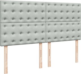 Box spring postel s matrací světle šedá 200x200 cm samet 3293314