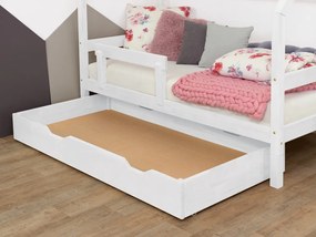 Benlemi Patrová postel MONTY 90x200 cm + šuplík BUDDY Zvolte barvu: Bílá, Varianta: S roštem a plným dnem